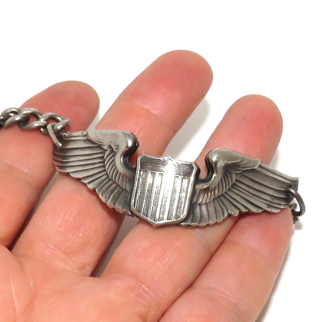 WWII Era Army Air Corps Sterling Pilot Wings Sweetheart Bracelet - Etsy