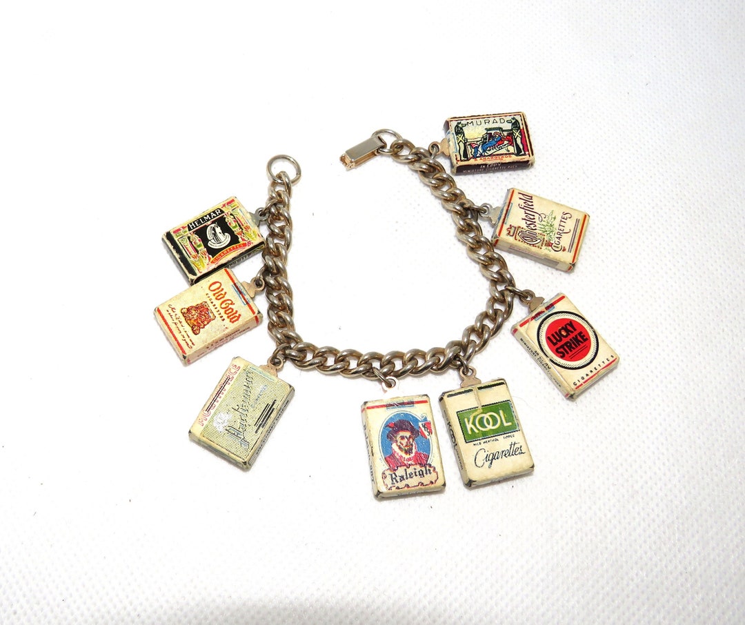 Vintage Cigarette Pack Charm Bracelet - Etsy