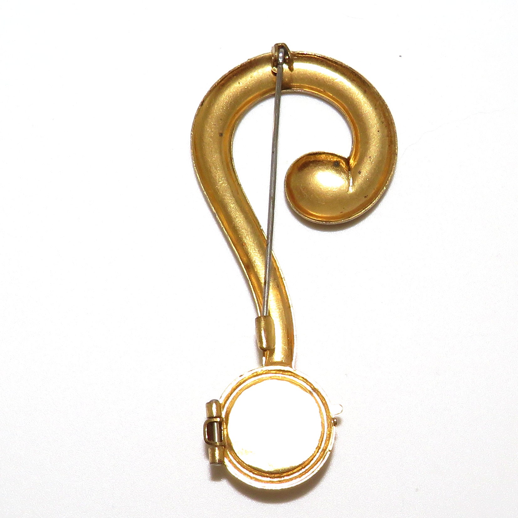 Art Deco Question Mark Locket Pin - Etsy