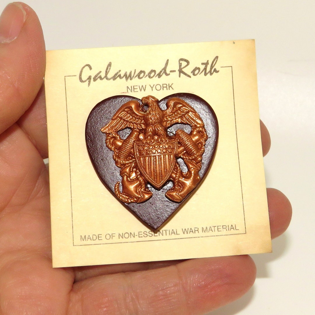 WWII Sweetheart Pin on the Original Card - US Navy - Galawood-roth - Etsy