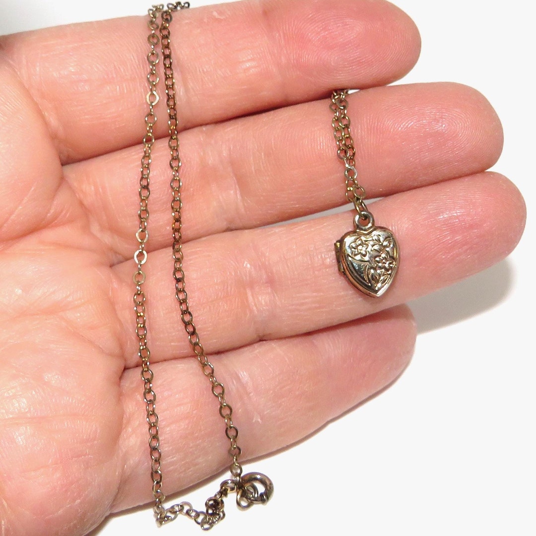 Little Girls Gold Filled Heart Locket Necklace - Etsy