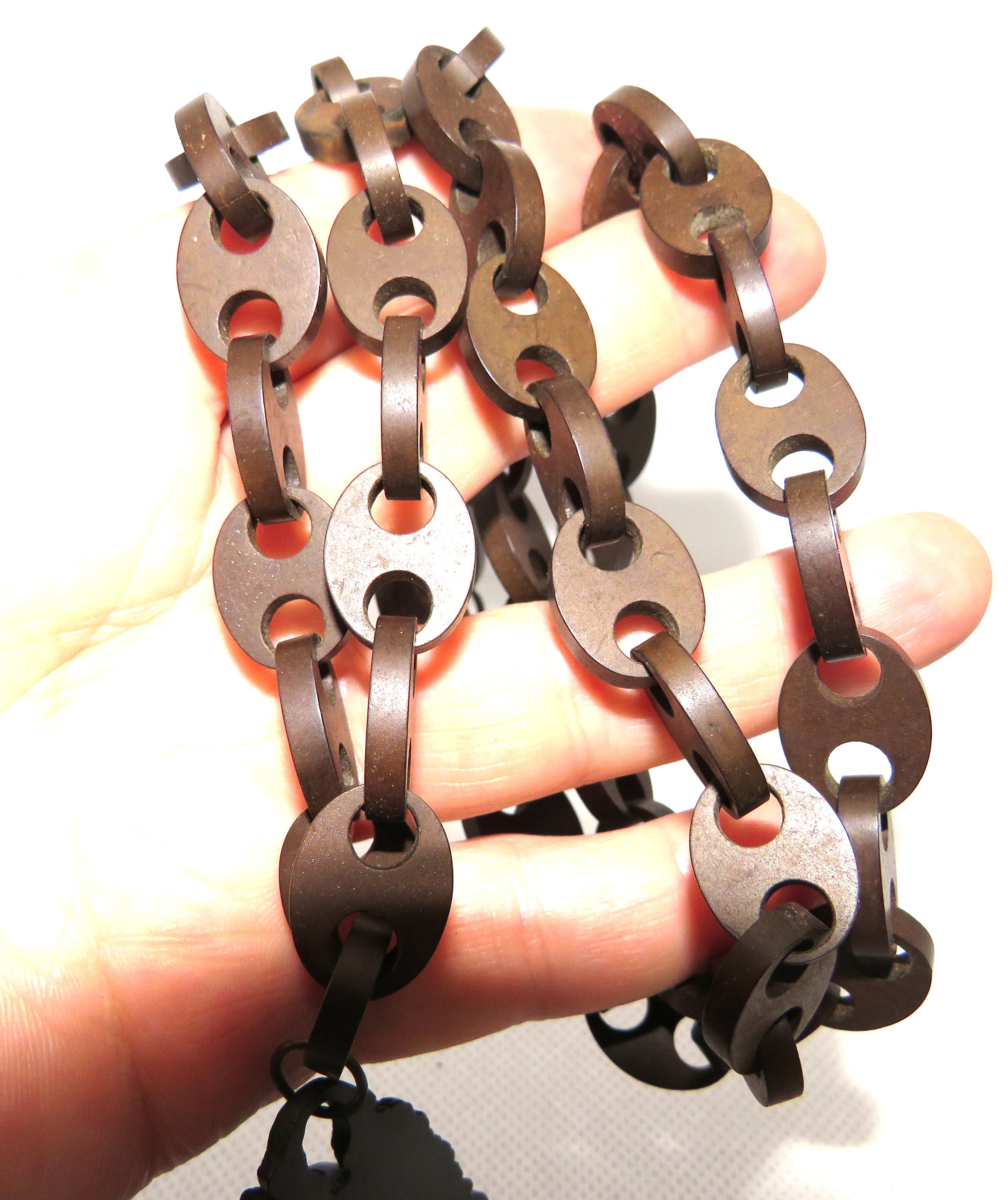 Victorian Vulcanite Link Chain and Mourning Pendant - Etsy