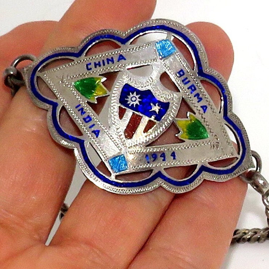 WWII CBI Silver Theater Shield Bracelet - Etsy