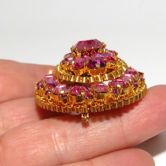 Made in Austria Pink Rhinestone Pin - Gem