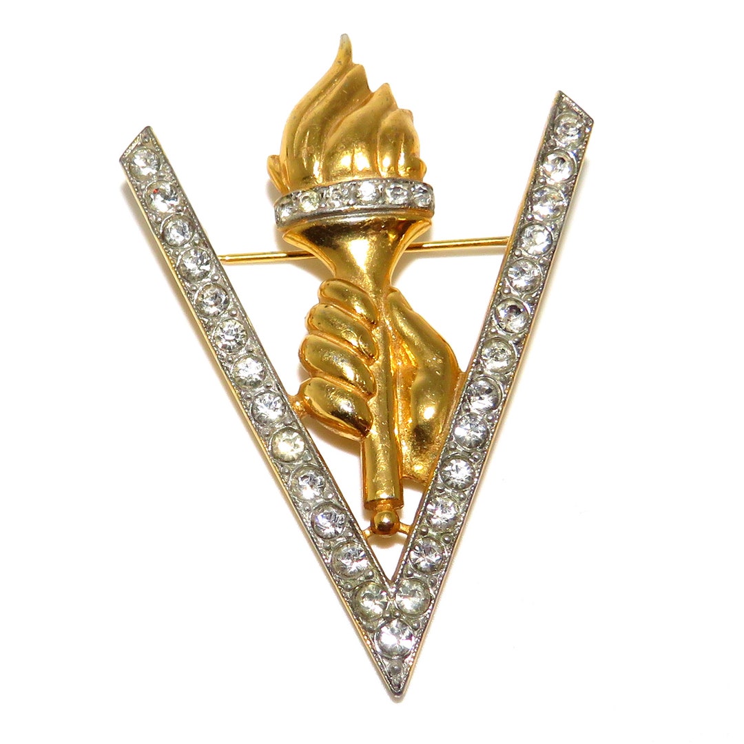WWII Homefront "v" for Victory and Liberty Torch Pin - Etsy