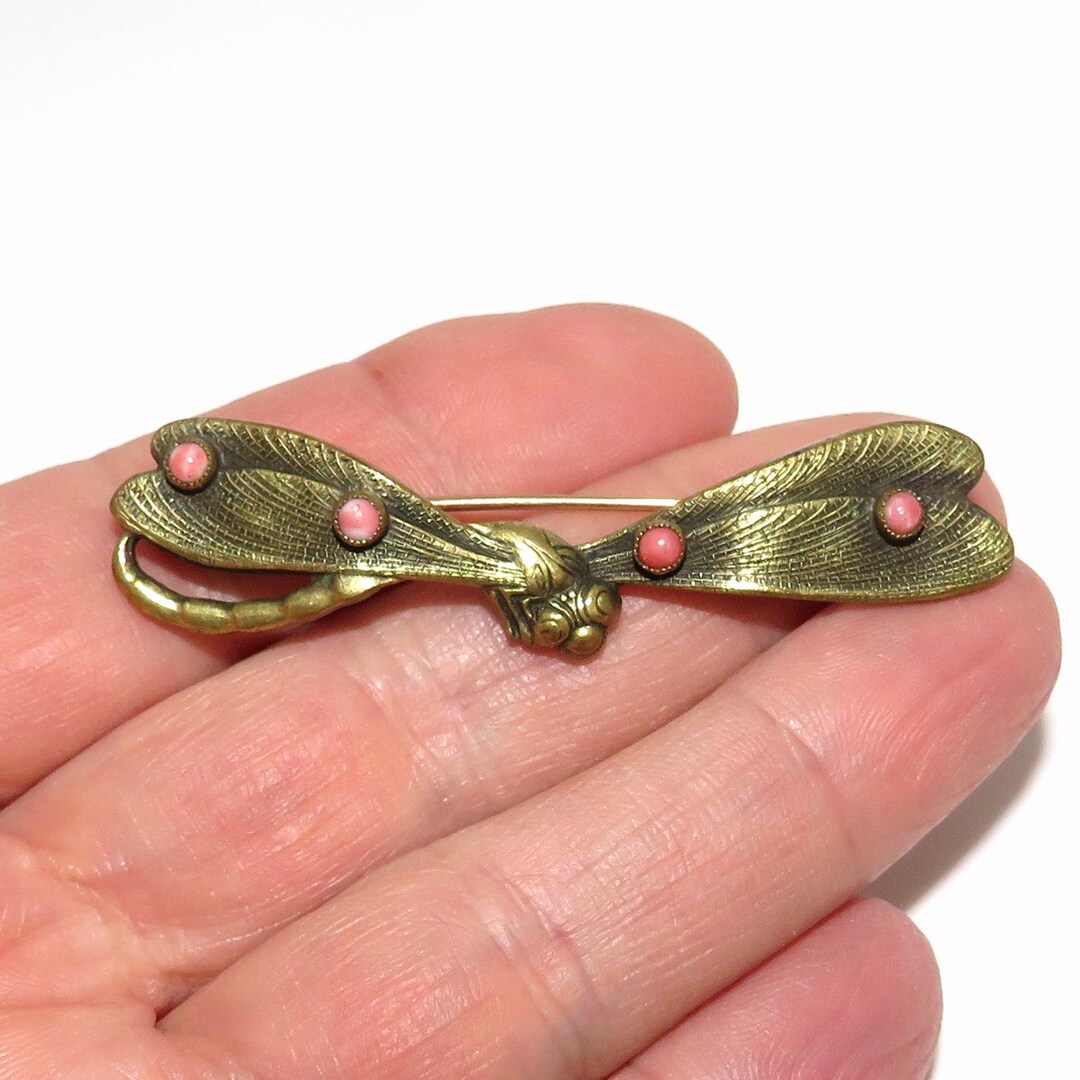 Art Nouveau Sash Pin - Flying Dragonfly - Etsy
