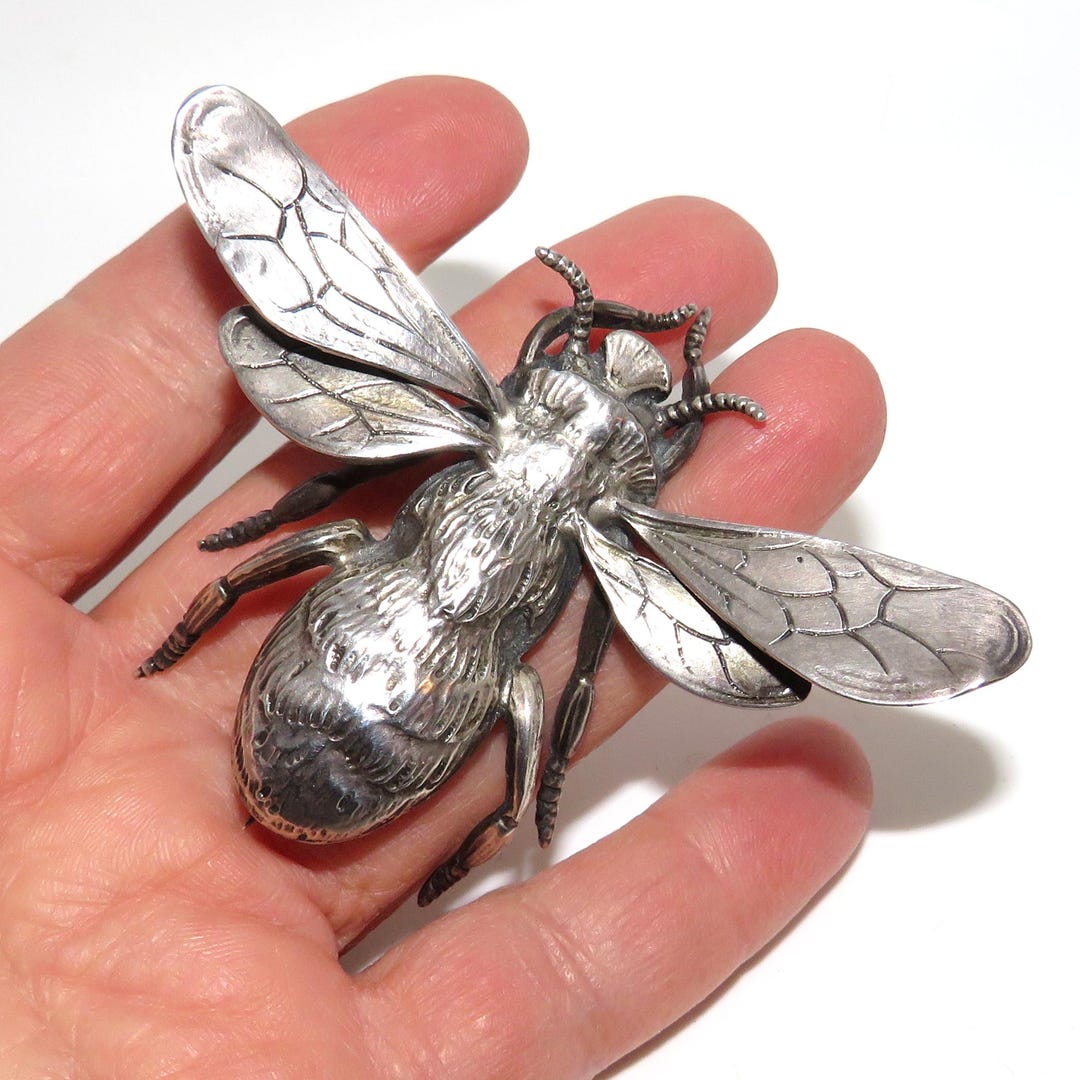 Vintage Cini Sterling Large Bee Pin - Etsy