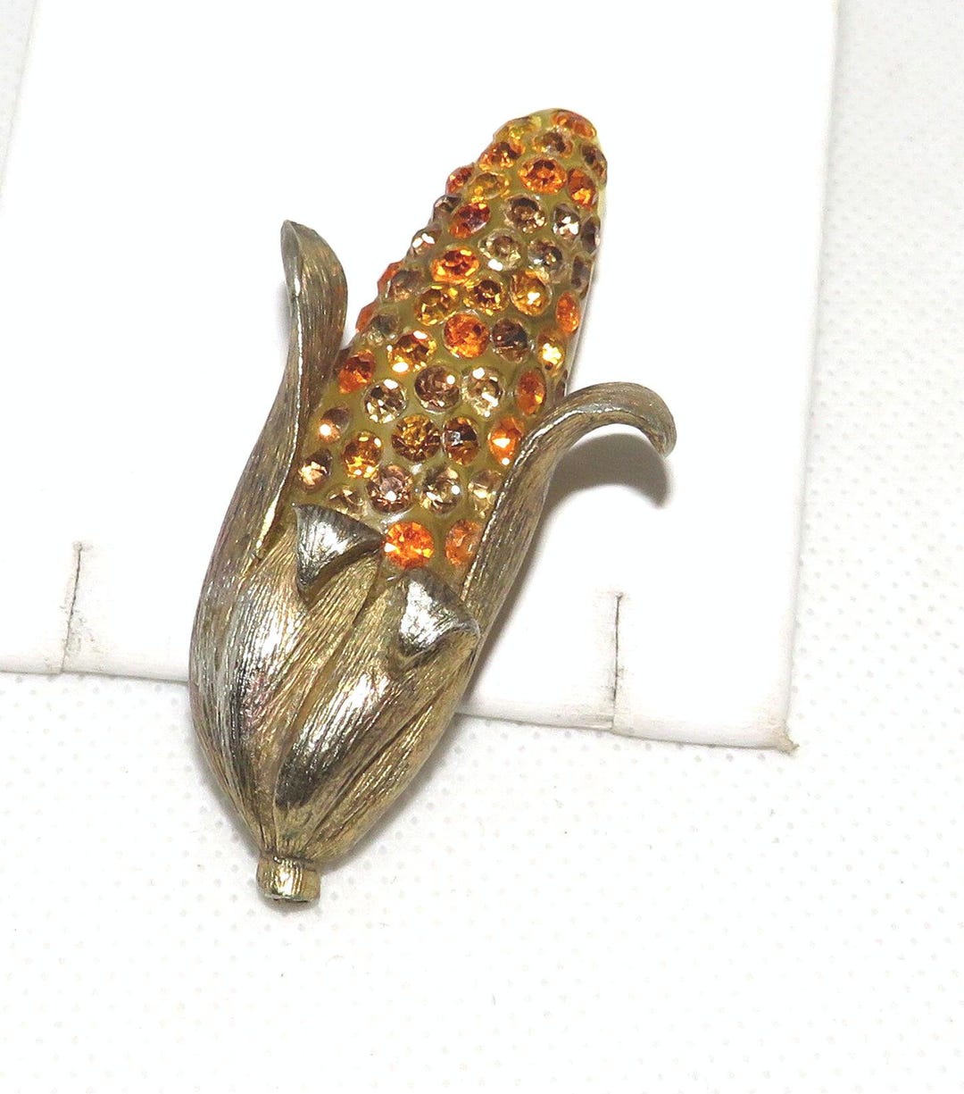 Lucite and Rhinestone Ear of Corn Pin - Etsy