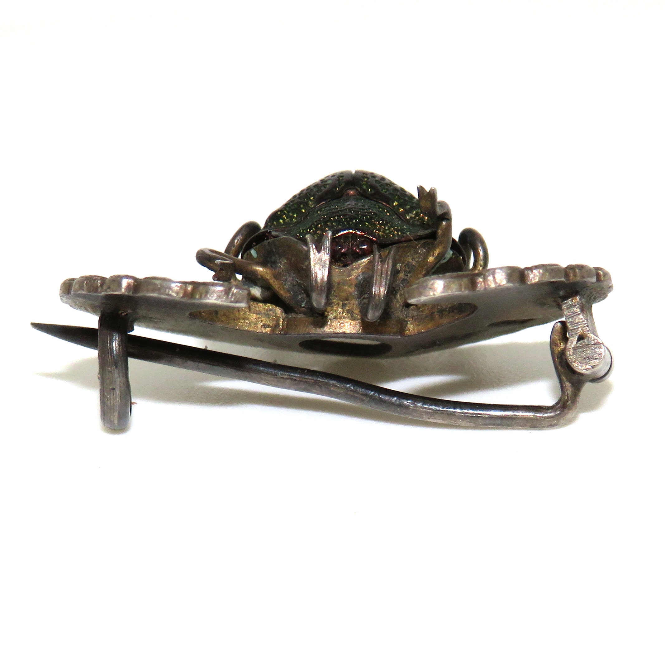Victorian Silver Egyptian Revival Real Beetle Pin With Enameled Wings ...
