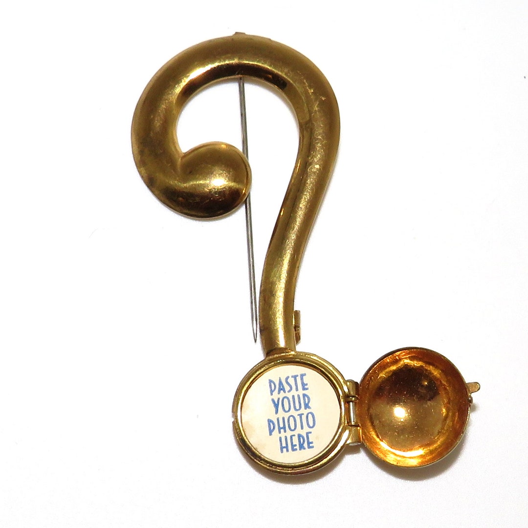 Art Deco Question Mark Locket Pin - Etsy