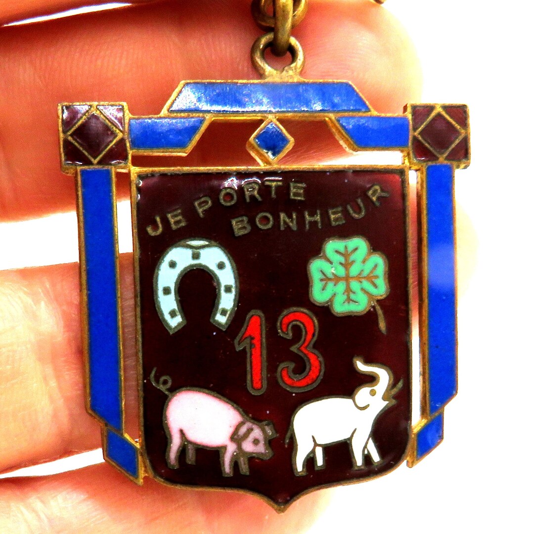 C.1900 French Good Luck Symbols Pin - Cloisonne - Etsy