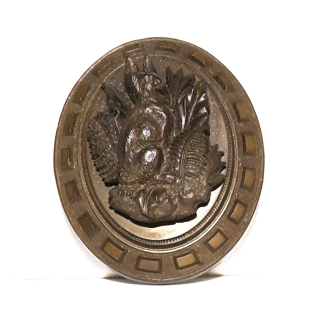 Victorian Vulcanite Pin With Rabbit - Etsy