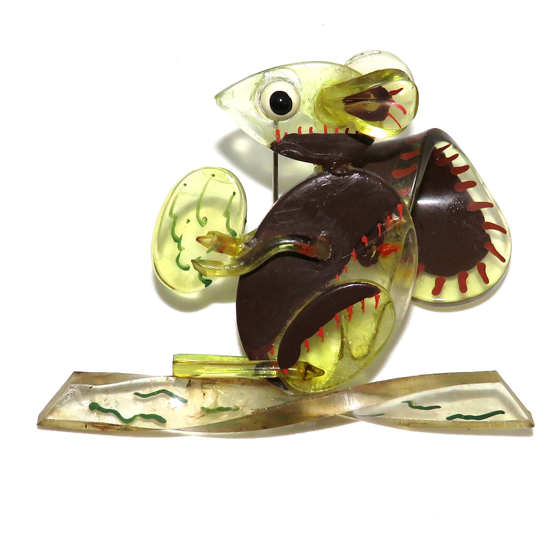 Shaped and Painted Lucite Squirrel Pin - Etsy
