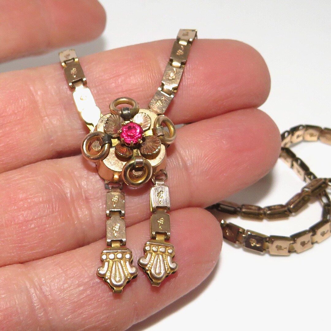 Victorian Child's Gold Filled Book Chain Necklace - Etsy