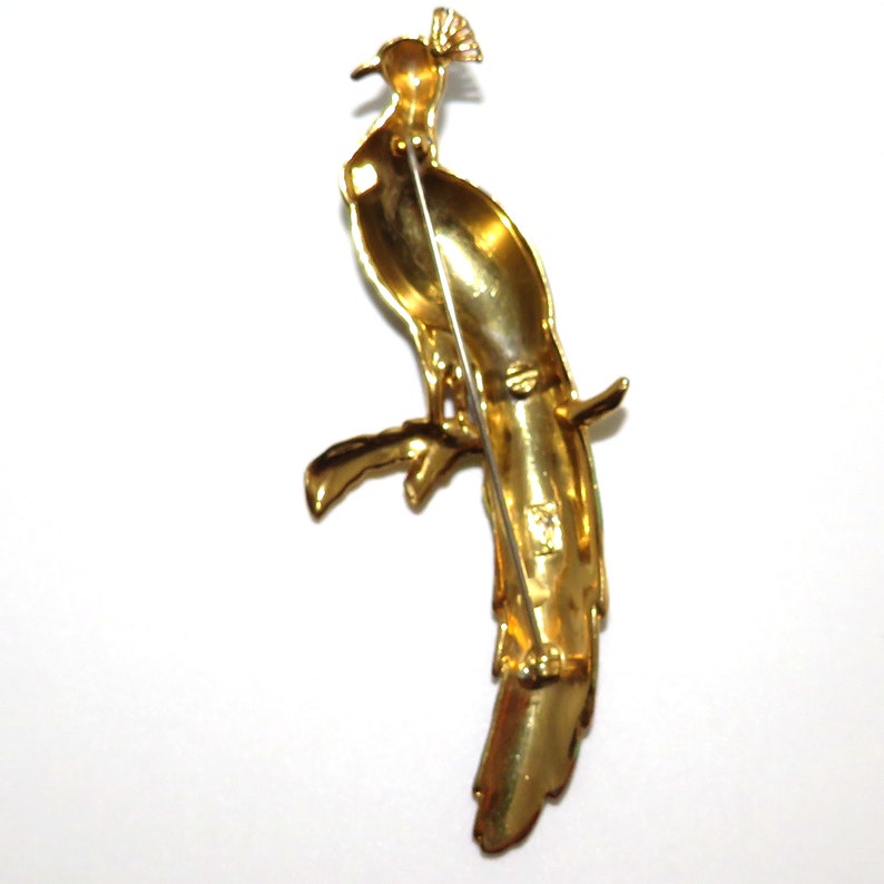 Coro Enamel Peacock Pin - Etsy