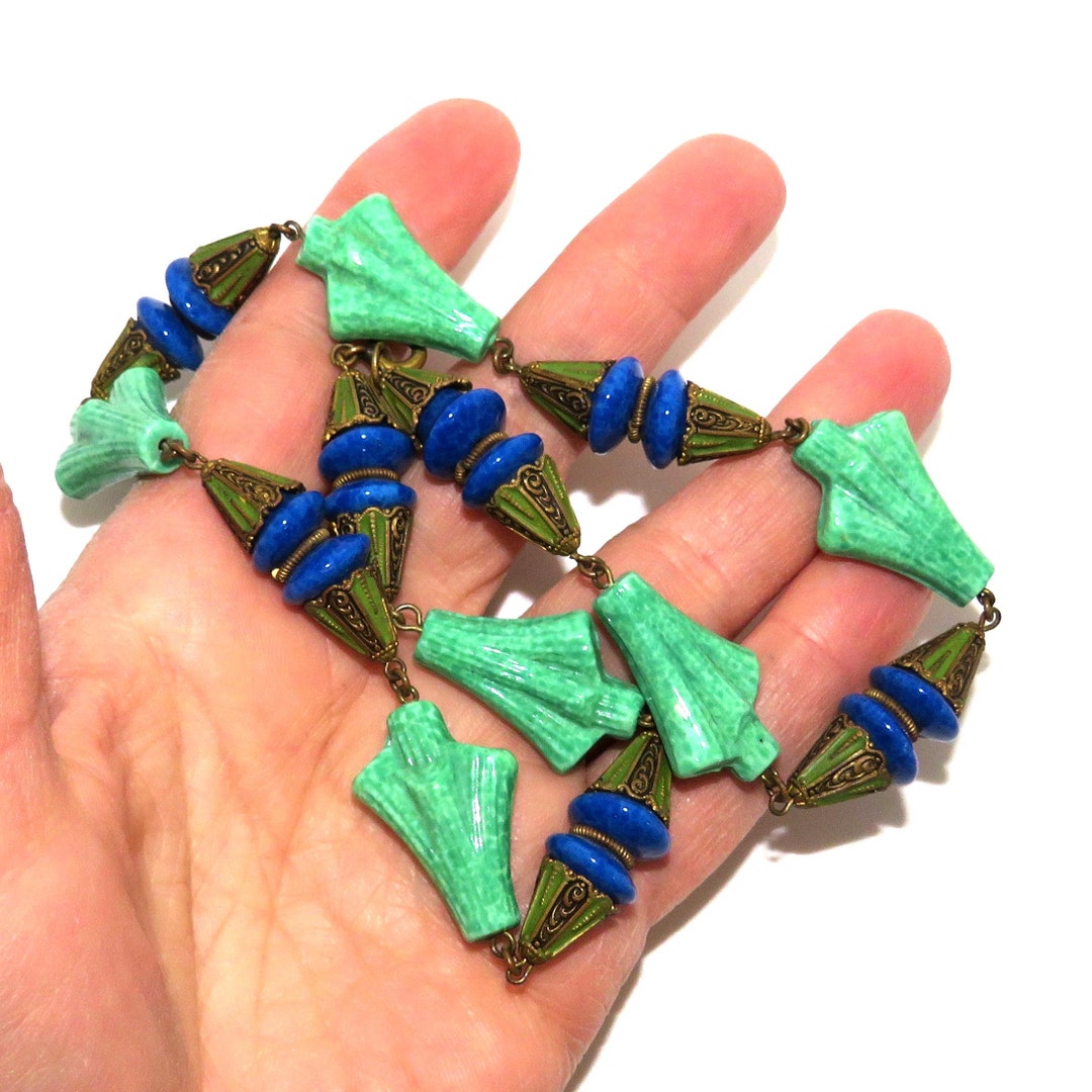Deco Czechoslovakia Neiger Bead Necklace - Etsy