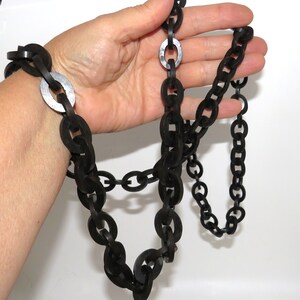 Victorian Vulcanite Long Graduated Continuous Link Chain - Etsy