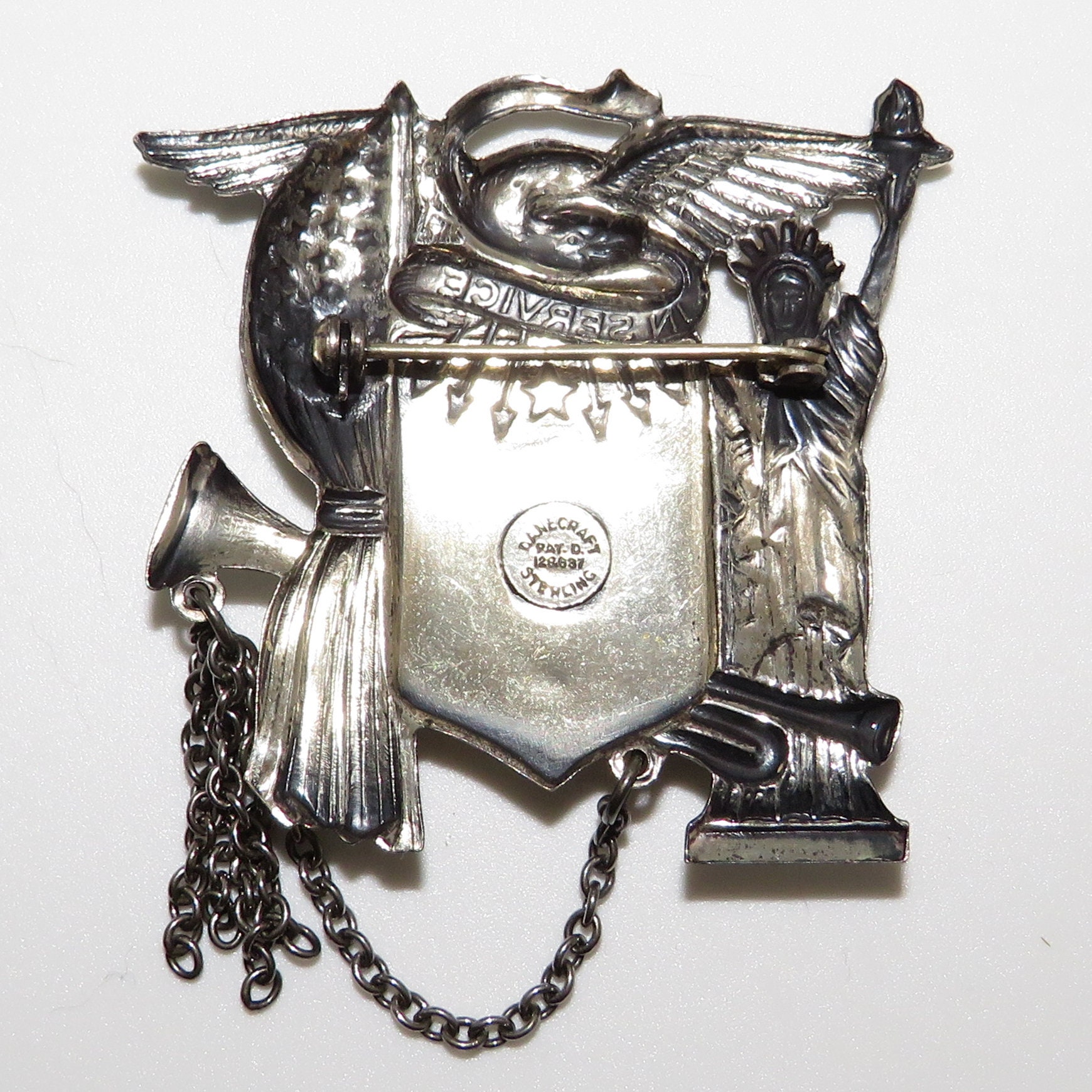 WWII Sterling Marine Corps in Service Pin by Danecraft - Etsy