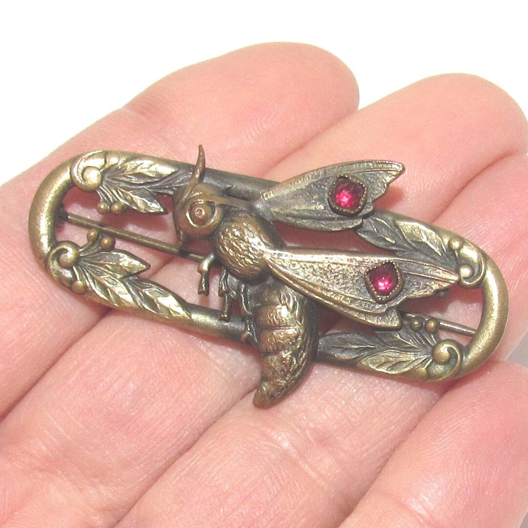 Antique Wasp Pin - Art Nouveau Sash Pin With Pink - Etsy