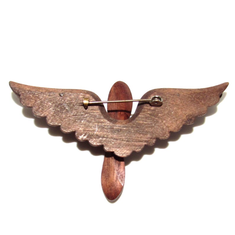 WWII Wooden AAC Propeller and Wings Carved Wood Sweetheart Pin - Etsy