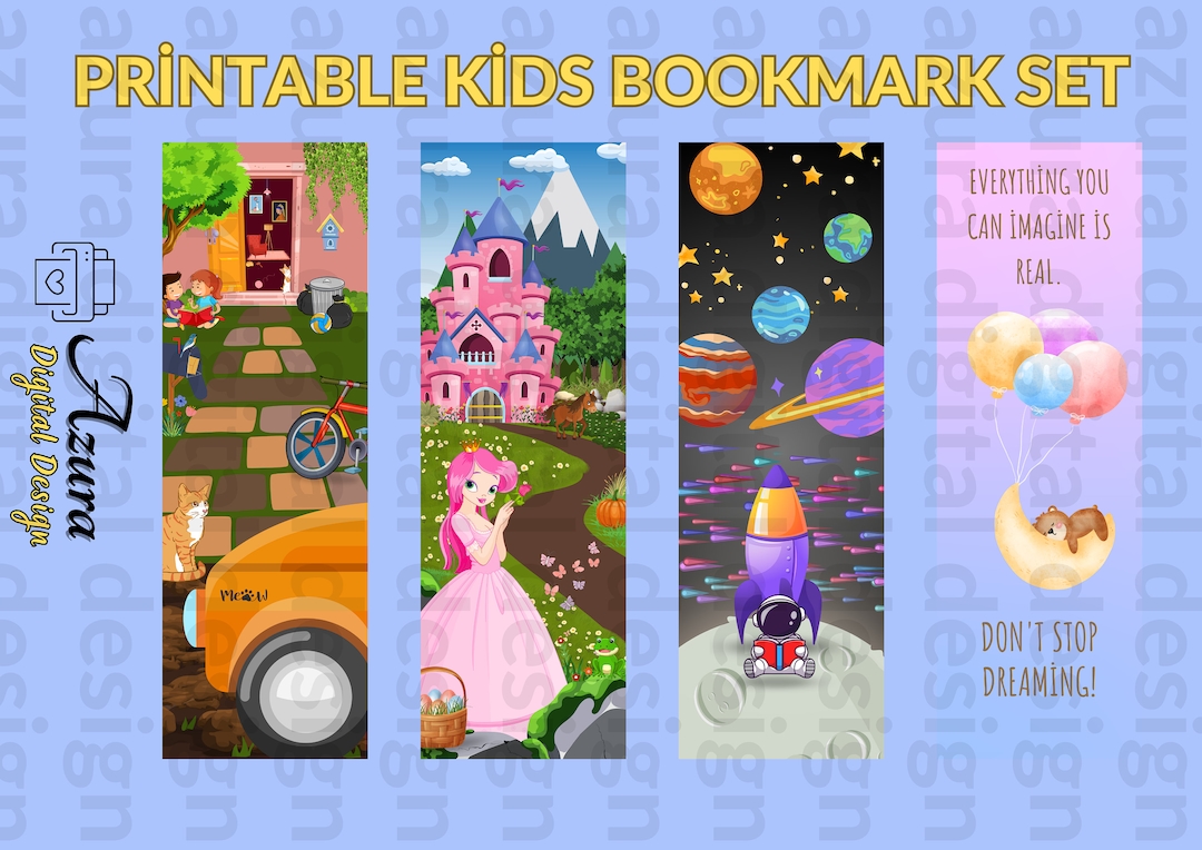 Bookmarks for Kids Printable Bookmarks Template Sweet Bookmarks 4 ...