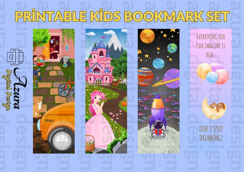 Bookmarks for Kids Printable Bookmarks Template Sweet Bookmarks 4 ...