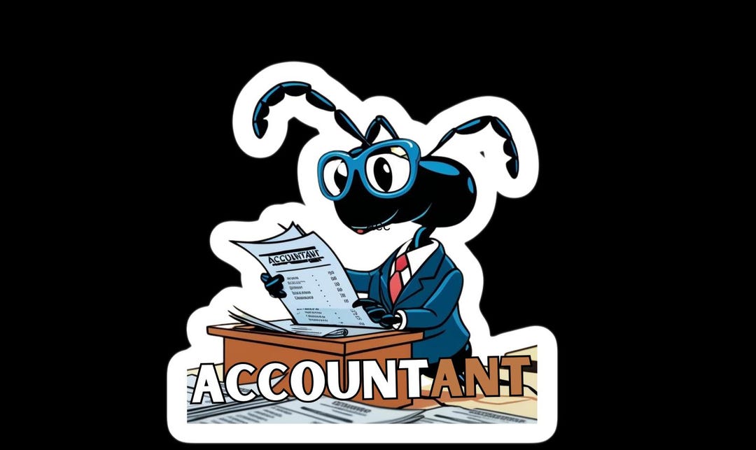 The Ant Cartoon ACCOUNTANT Sticker Great for Your Laptops, Mugs, Phones ...
