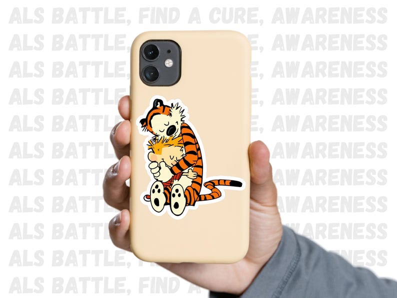 Calvin and Hobbes Hugging Stickers: Heartwarming Cartoon Decals for ...