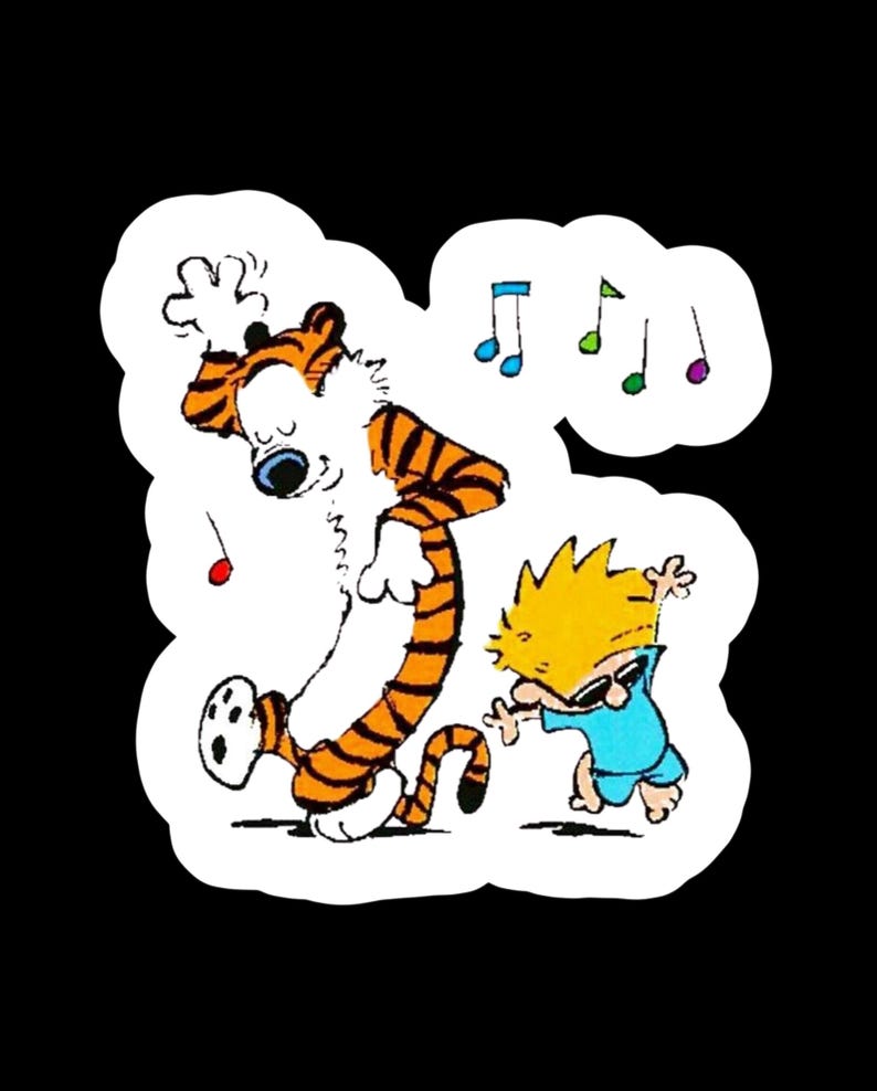 Calvin and Hobbes Cartoon Stickers: Nostalgic Comic Decal Set - Etsy