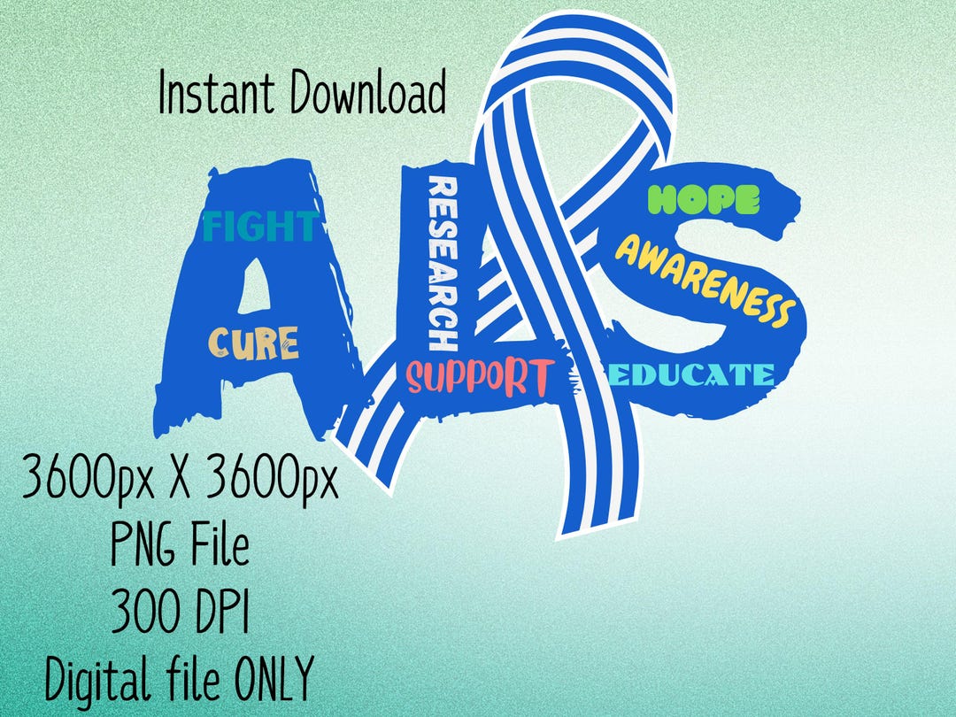 ALS Awareness PNG: Blue Ribbon Design (digital Download) - Etsy