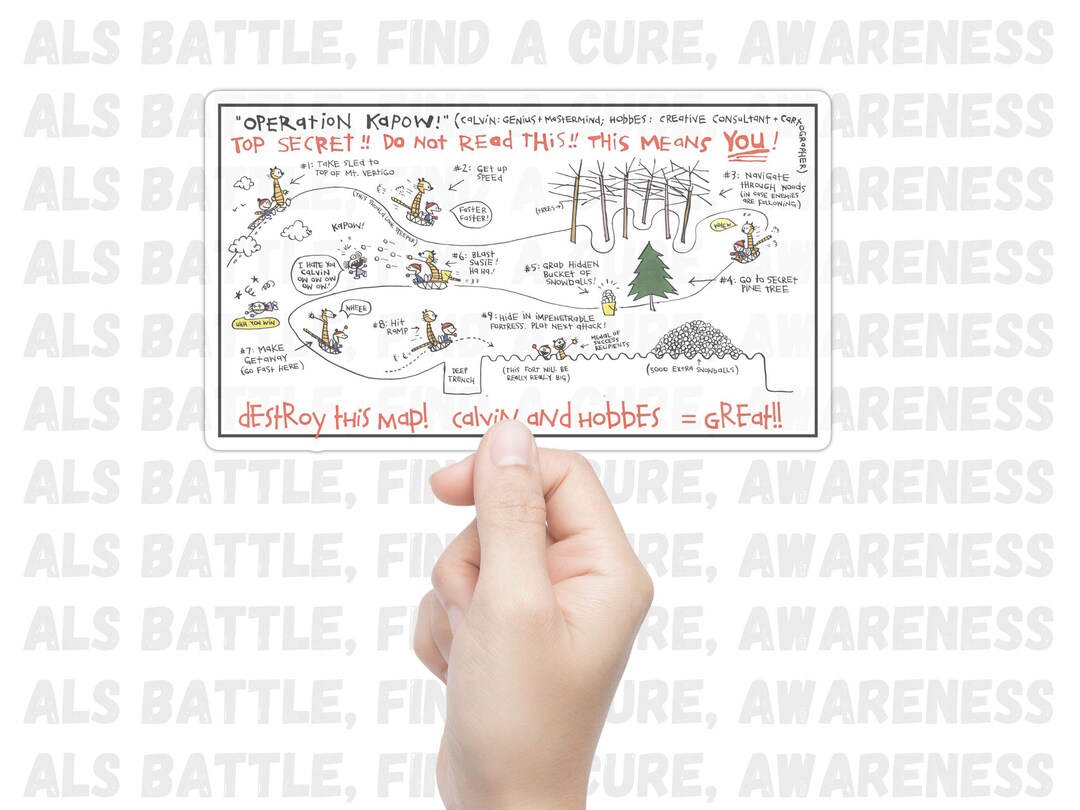 Calvin and Hobbes 'operation Kapow' Sticker: Cartoon Decal - Etsy