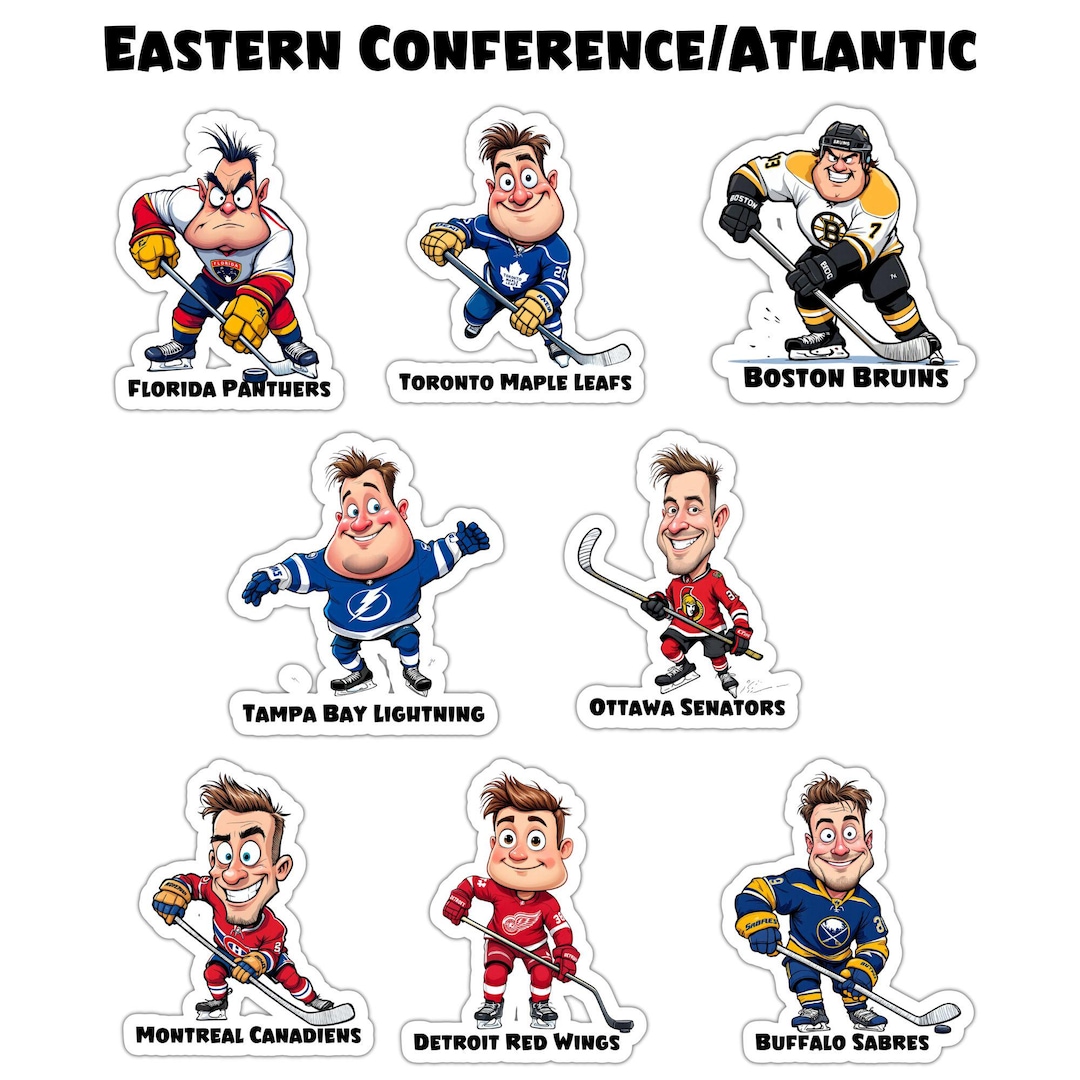 NHL Cartoon Player-team Stickers for Your Laptop, Mug, Phone and More ...