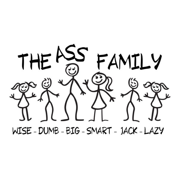 The Ass Family Car Sticker - Etsy