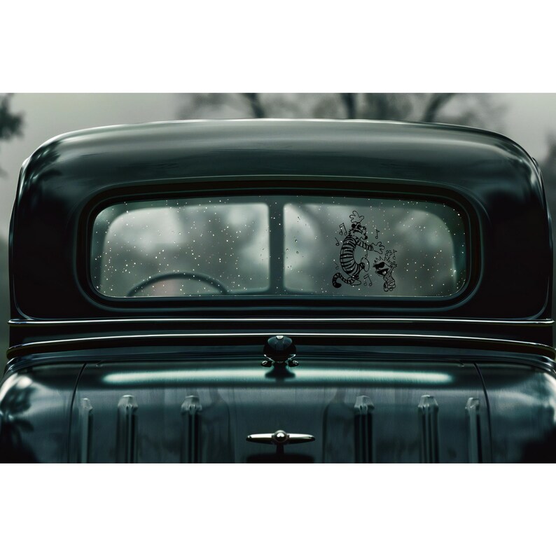 Calvin and Hobbes Dancing Decal: Fun Cartoon Sticker for Car, Laptop ...