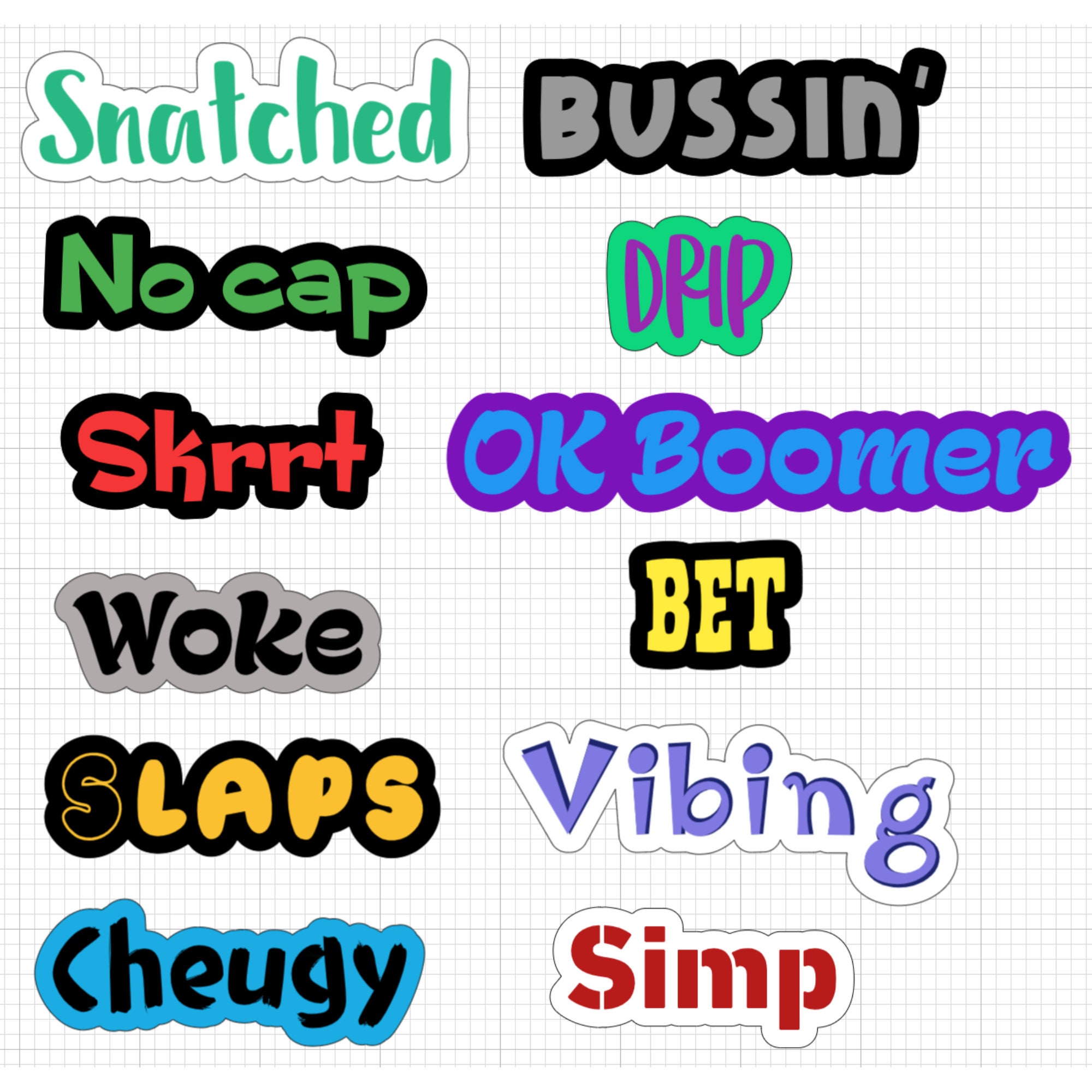 Gen Z Slang Stickers - Etsy