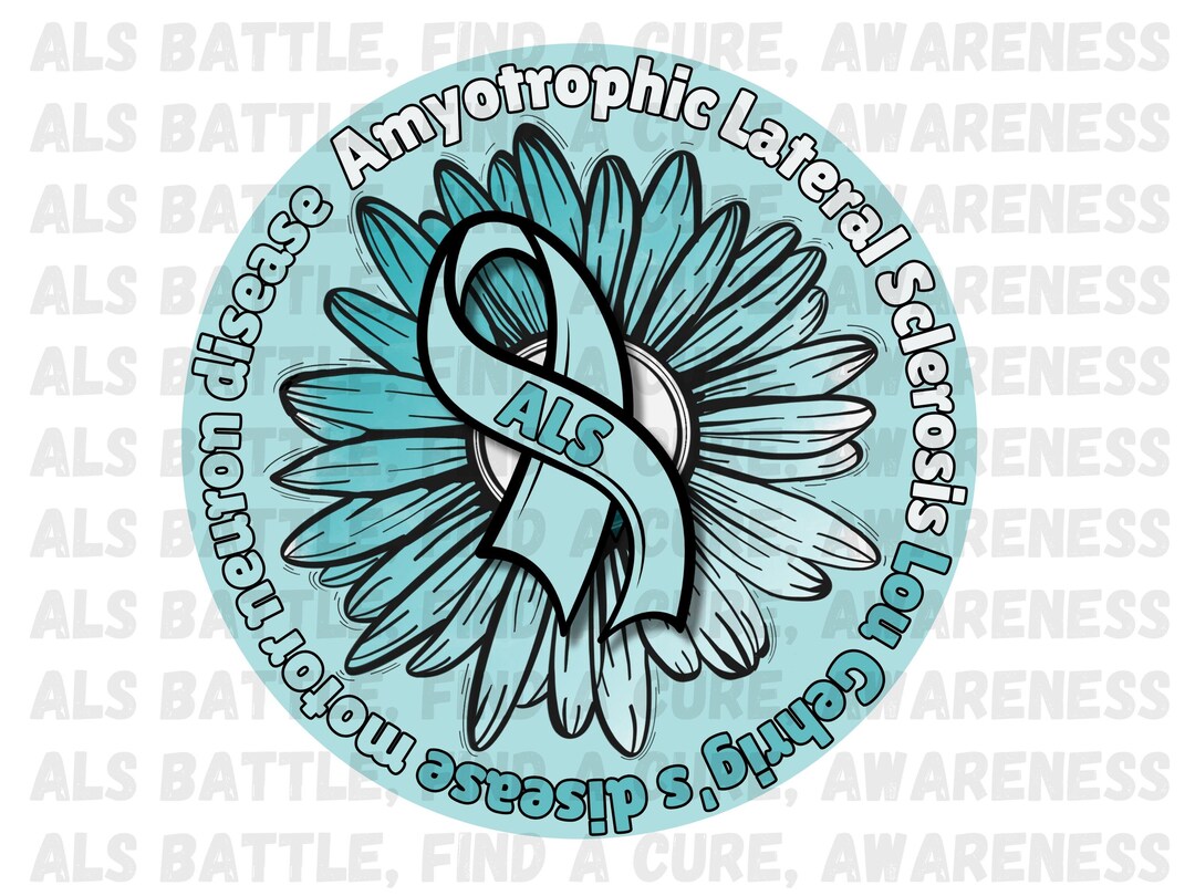 ALS Awareness Cornflower Ribbon Decal: Lou Gehrig's Disease Support ...