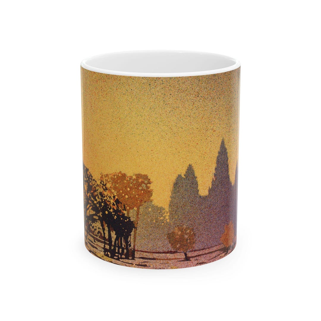 Ceramic Mug, Angkor Wat Silhouette, Cambodia Travel, World Heritage ...