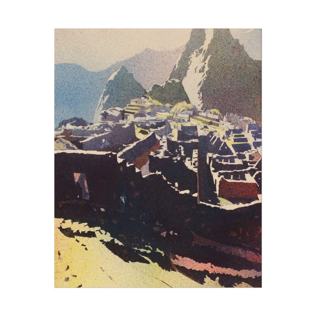 Machu Picchu Watercolor Painting, South American Home Decor, Inca Trail ...