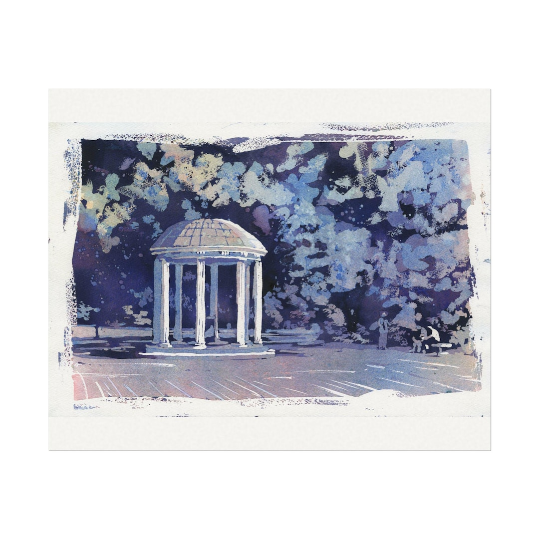 UNC Old Well Watercolor Painting, Chapel Hill College Decor, Alumni ...
