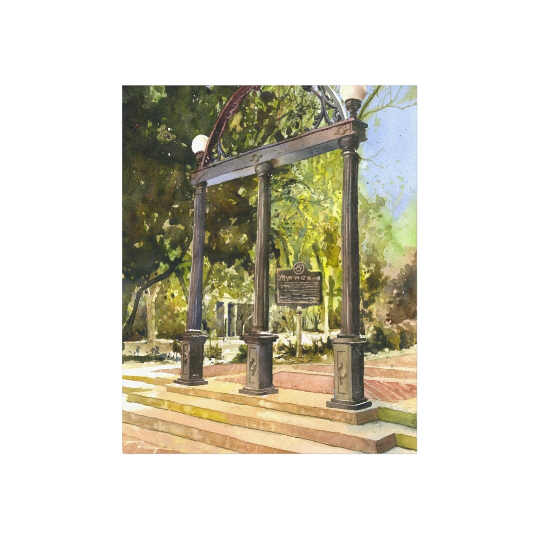 University of Georgia Arch Watercolor Print Fine Art Poster | Athens GA ...