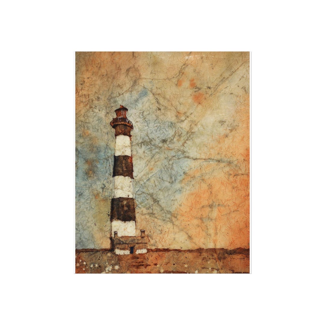 Lighthouse Posters, Outer Banks Painting, Coastal Wall Art, OBX Sunset ...