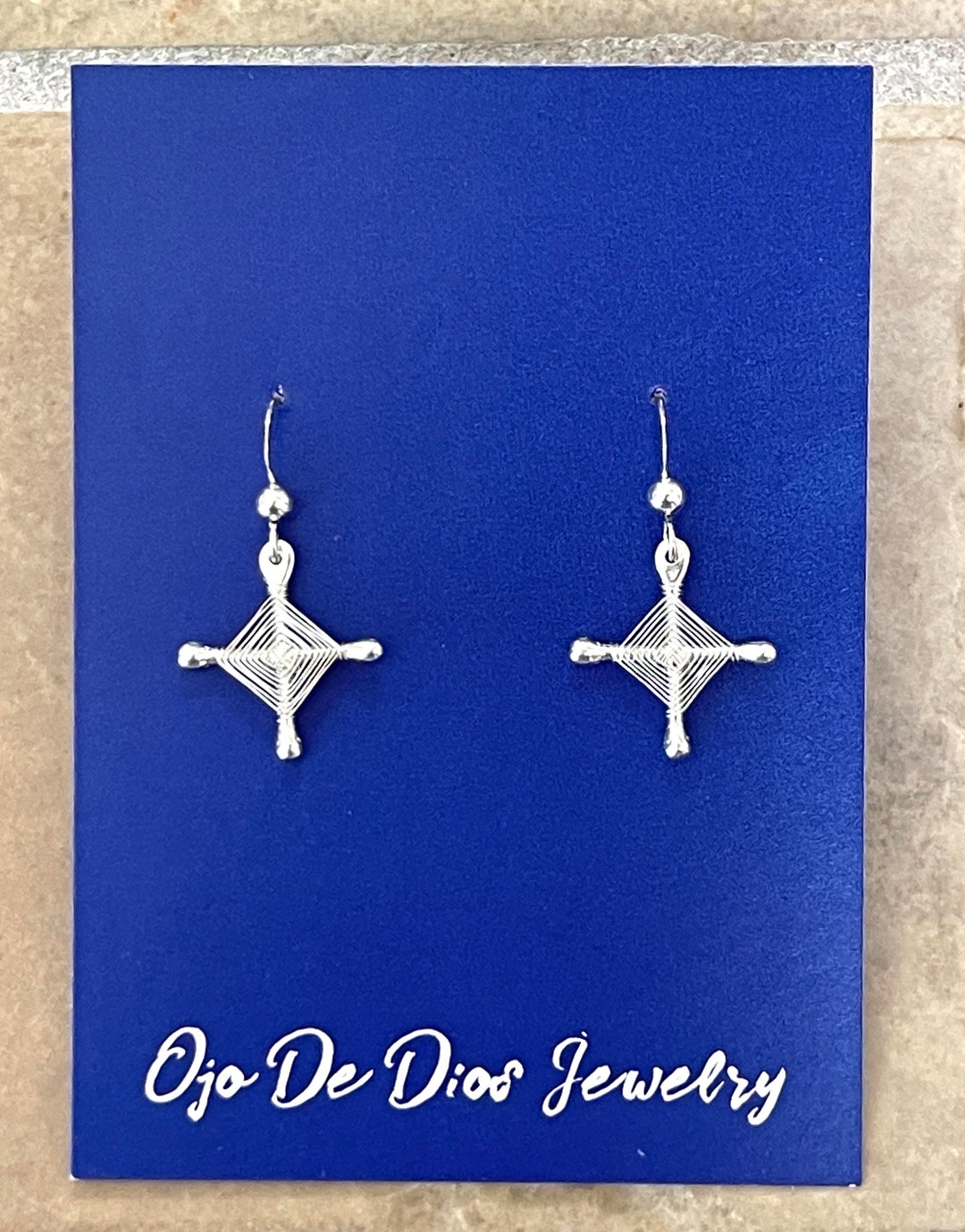 Ojo De Dios Gods Eyes Sterling Silver Dangle Earrings Size Small - Etsy