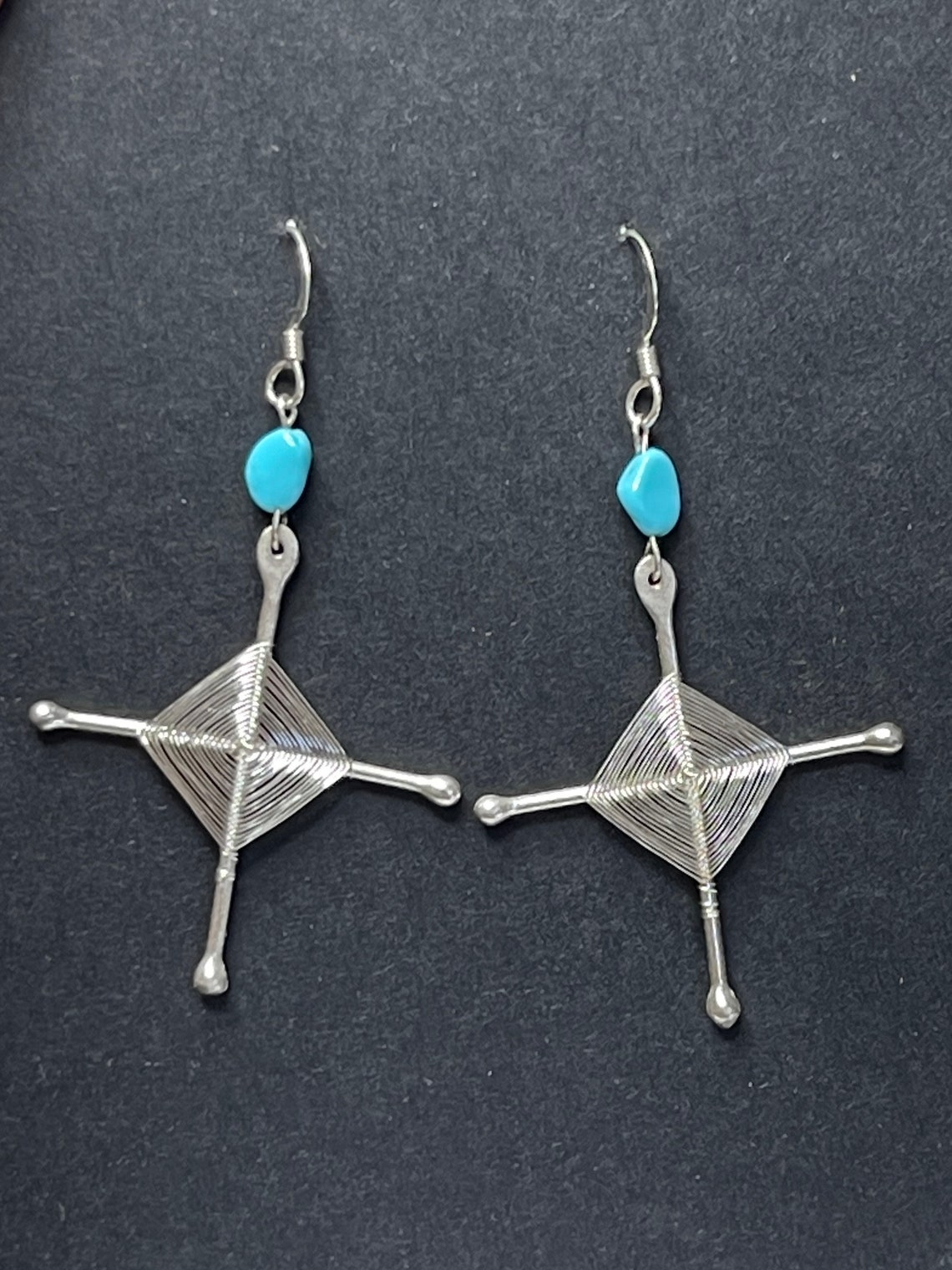 Ojo De Dios Gods Eyes Sterling Silver Dangle Earrings Size Large With ...