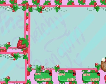 4 ANIMATED Strawberry Twitch Screens / Stream Graphics / Cute - Etsy
