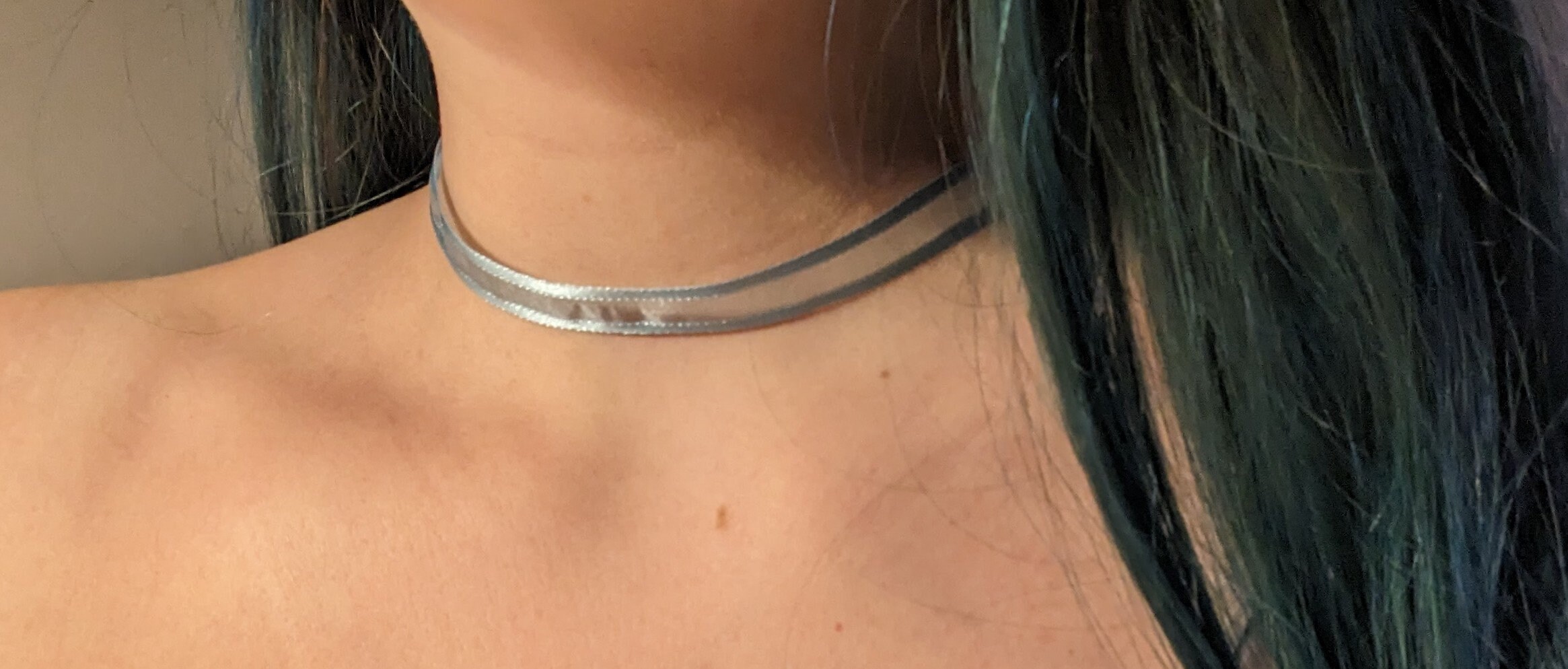 Blue-edged Lace Choker - Etsy
