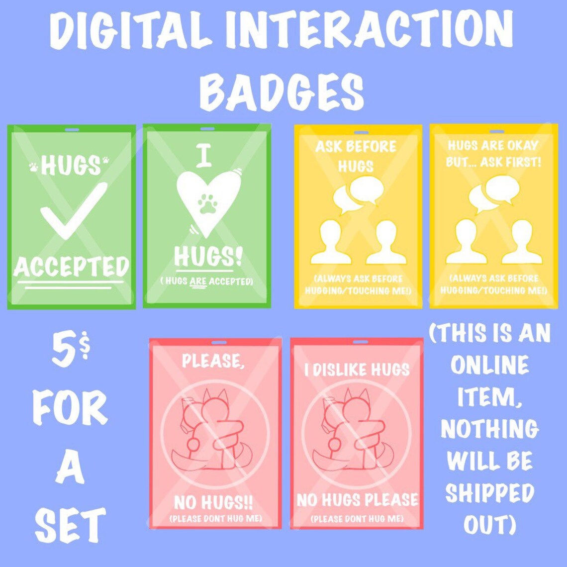 Fursuit Interaction Badges No Hugs - Etsy