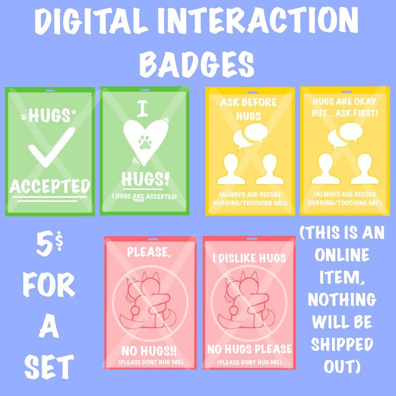 Fursuit Interaction Badges No Hugs - Etsy