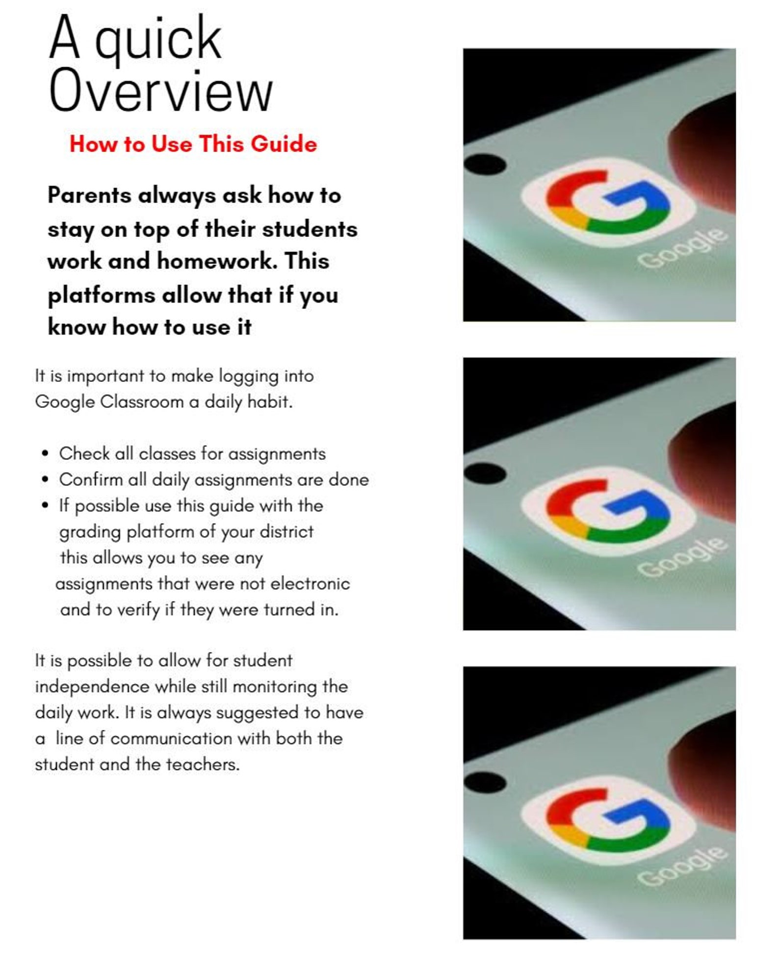 A Simple Guide to Understanding Your Student's Google Classroom. A ...