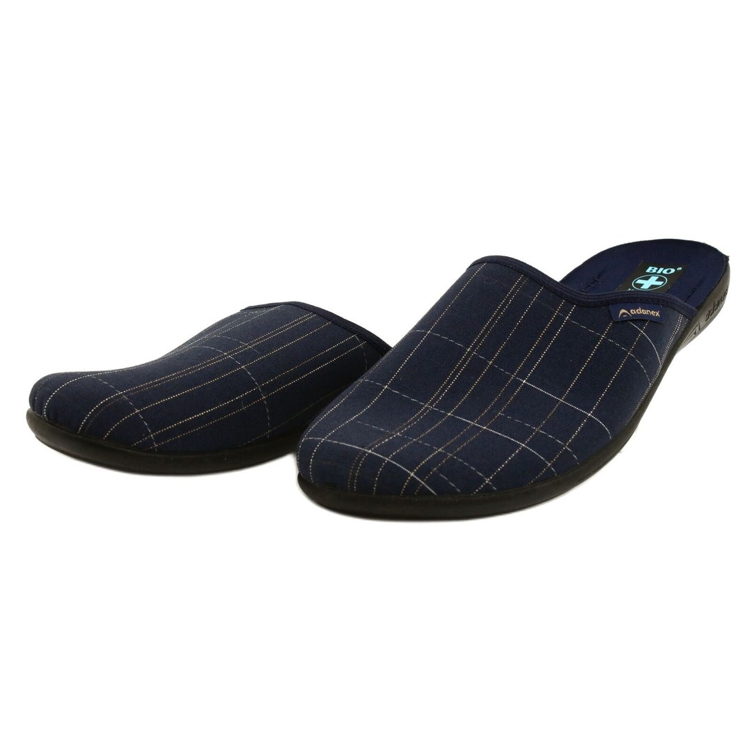 Men's Slippers Navy Blue Made in Poland BIO Adanex - Etsy