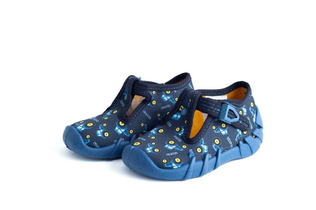 Boys Shoes Befado Kids Boys Shoes Blue Trucks With Adjustable Strap ...